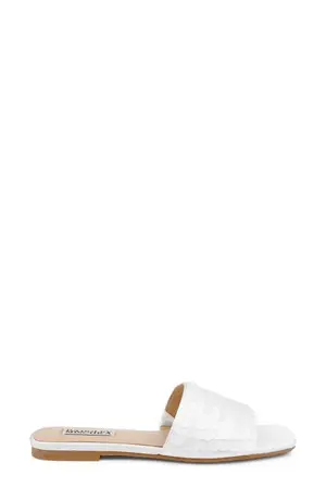 Badgley Mischka Wini Slide Sandal - White Satin