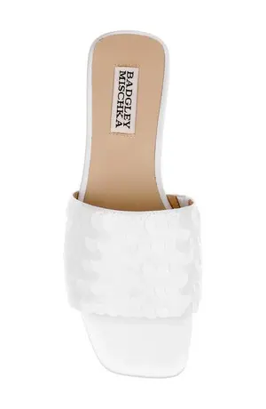 Badgley Mischka Wini Slide Sandal - White Satin