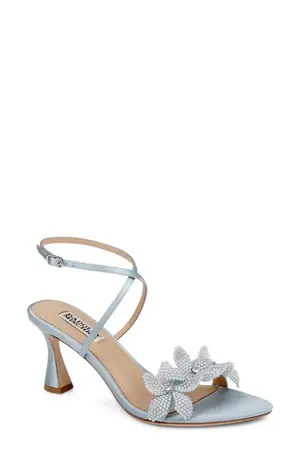 Badgley Mischka Whitney Ankle Strap Pointed Toe Sandal - Mist Blue Satin