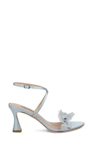 Badgley Mischka Whitney Ankle Strap Pointed Toe Sandal - Mist Blue Satin