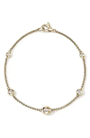 John Hardy 14k And Diamond Station Bracelet - Gold