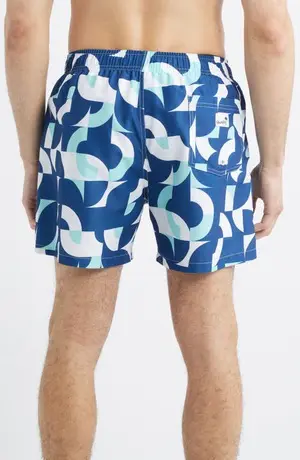 BOARDIES Abstract Print Swim Trunks - Blue Multi