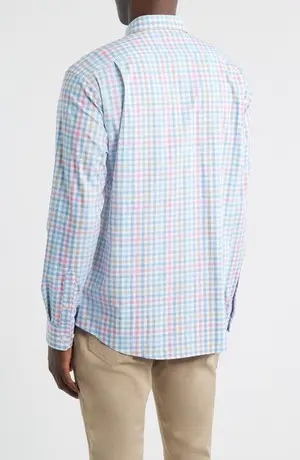 Johnnie-o Yosef Check Everyday Performance Button-down Shirt - Navy
