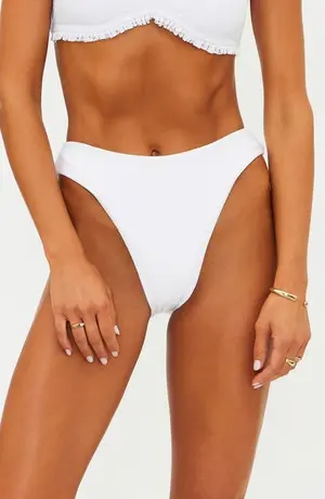 Beach Riot Amarie High Cut Bikini Bottom - White