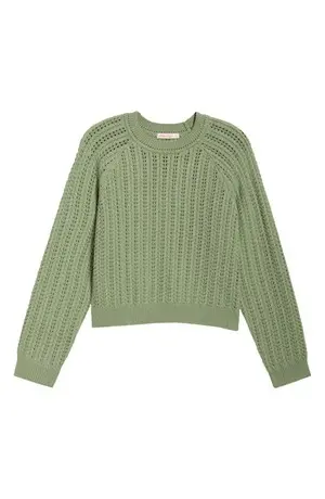 Marine Layer Mina Cotton Pointelle Sweater - Shadow