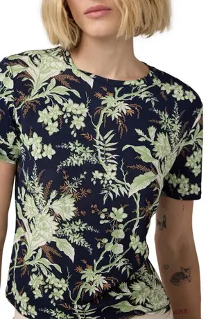 Diane Von Furstenberg Botanical Short Sleeve Top