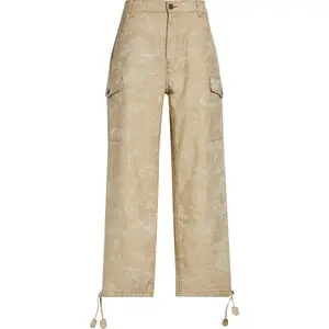 Etro Floral Cargo Jeans With Drawstring Hem