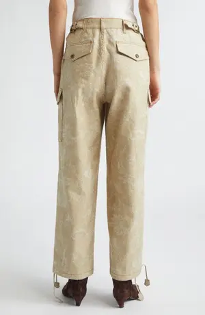 Etro Floral Cargo Jeans With Drawstring Hem