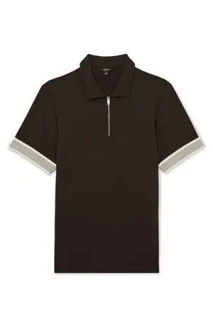 REISS Bruno Quarter Zip Polo