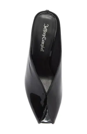 Jeffrey Campbell Parler Peep-toe Mule - Black Patent