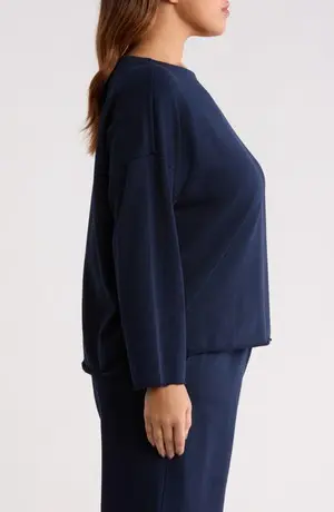 Eileen Fisher Bateau Neck Organic Cotton Sweatshirt - Ink