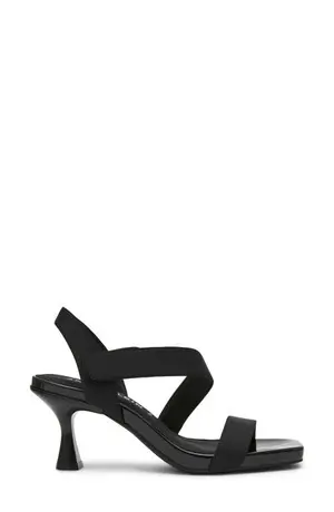 Anne Klein Justin Kitten Heel Sandal - Black Stretch