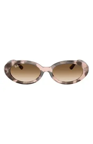 Ray-ban 54mm Gradient Oval Sunglasses - Opal Pink Havana/clear Brown