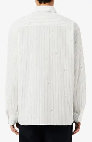Lacoste Stripe Jacquard Print Button-up Shirt