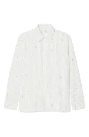 Lacoste Stripe Jacquard Print Button-up Shirt
