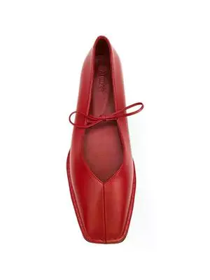 ALOHAS Sway Tie Square-toe Ballet Flats - Red