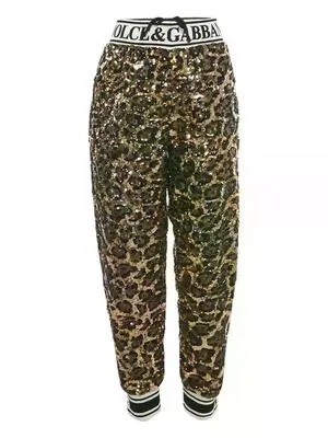 Dolce & Gabbana Leopard Print Sequin Trousers