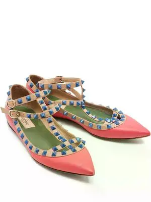 Valentino Garavani Rockstud Pointed Flat Pumps