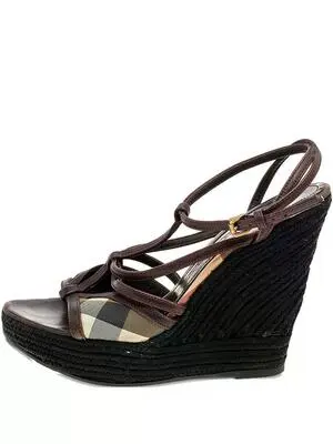 Burberry Leather Wedge Sandals