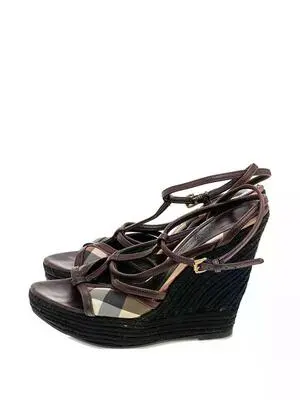 Burberry Leather Wedge Sandals