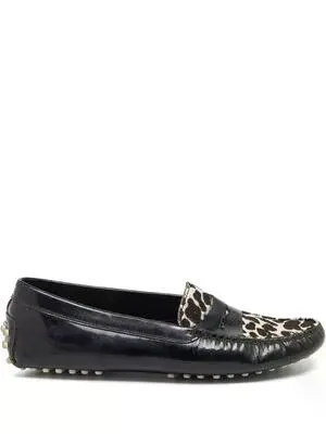 TOD'S Patent Leather And Calf Hair Loafers - Black
