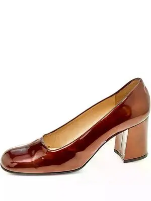 Gucci 75mm Glossy Block-heel Pumps