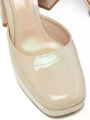 GIANVITO ROSSI Leather Pumps With Ankle Strap And Platform