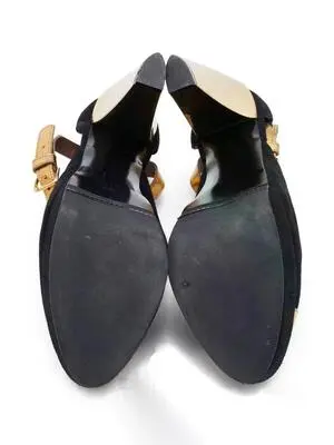 Marni Suede Platform Pumps With Gold Accents