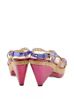 Prada 115mm Cut-out Strap Wedge Sandals