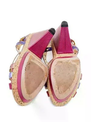 Prada 115mm Cut-out Strap Wedge Sandals