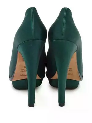 Fendi Satin Platform Stiletto Heel Pumps