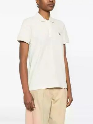 Moncler Logo-patch Short-sleeve Polo Shirt - Neutrals