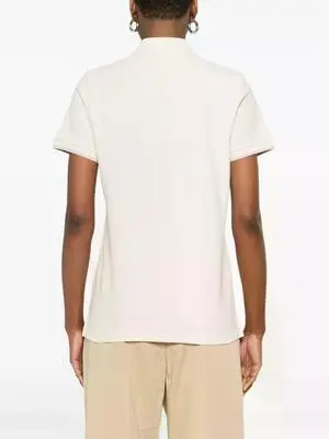 Moncler Logo-patch Short-sleeve Polo Shirt - Neutrals