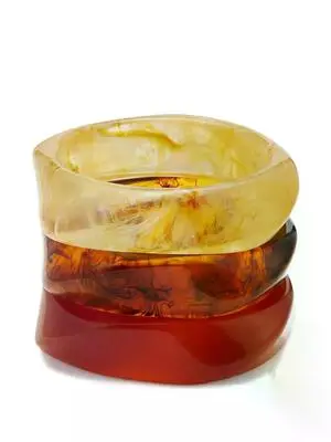 LUV AJ Formentera Marbled Bangle Set - Brown