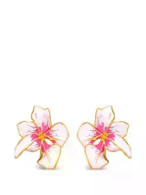 Oscar De La Renta Flower Stud Earrings - Gold