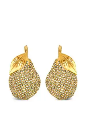 Oscar De La Renta Pear Embellished Earrings - Gold