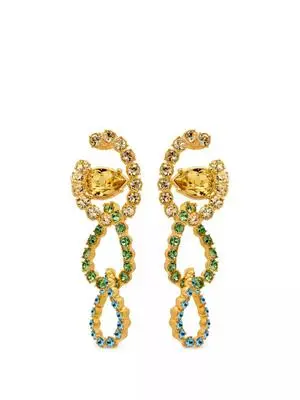 Oscar De La Renta Rhinestone Drop Earrings - Gold
