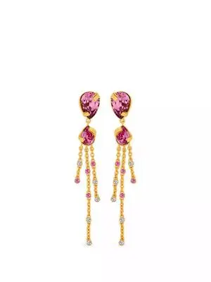Oscar De La Renta Drop Chain Embellishment Earrings - Gold