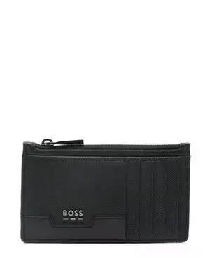 BOSS Zip Logo-plaque Cardholder - Black