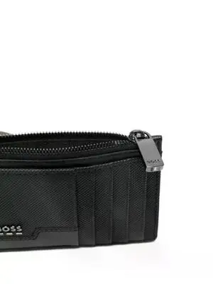 BOSS Zip Logo-plaque Cardholder