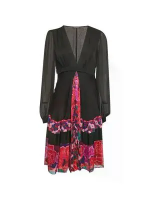 Roberto Cavalli Floral-print Midi Dress - Black