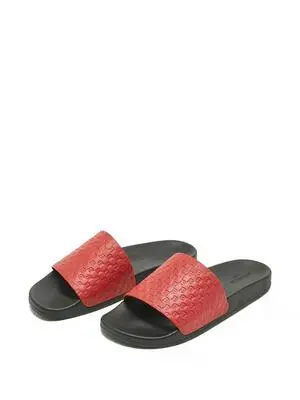 Balmain Monogram Leather Slides