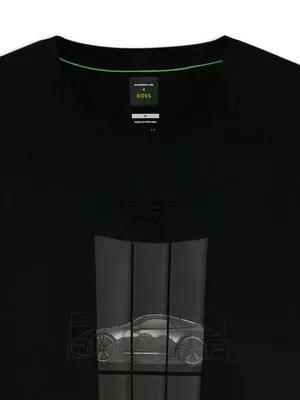 BOSS X Porsche Mercerized Cotton T-shirt With Reflective Graphic