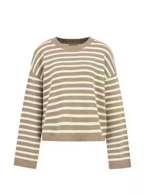 Barbour Striped Crew Neck Sweater - Brown