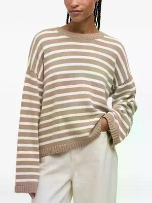 Barbour Striped Crew Neck Sweater - Brown