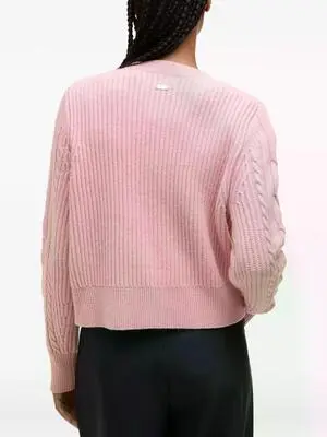 Barbour Elina Cable Knit Button Cardigan - Pink