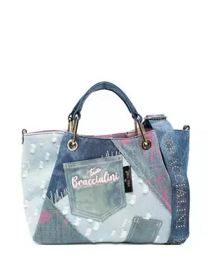 BRACCIALINI Amy Jeans Denim Patchwork Tote Bag