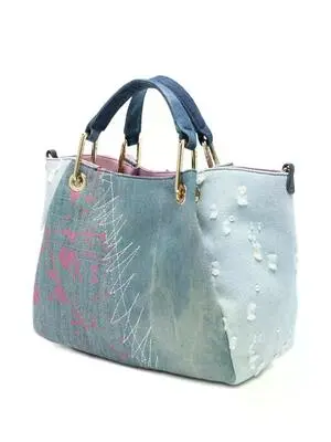 BRACCIALINI Amy Jeans Denim Patchwork Tote Bag