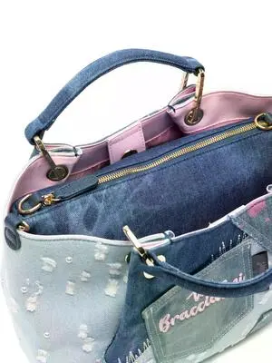 BRACCIALINI Amy Jeans Denim Patchwork Tote Bag