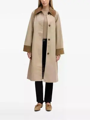 Barbour Corduroy-trim Belted Coat - Neutrals